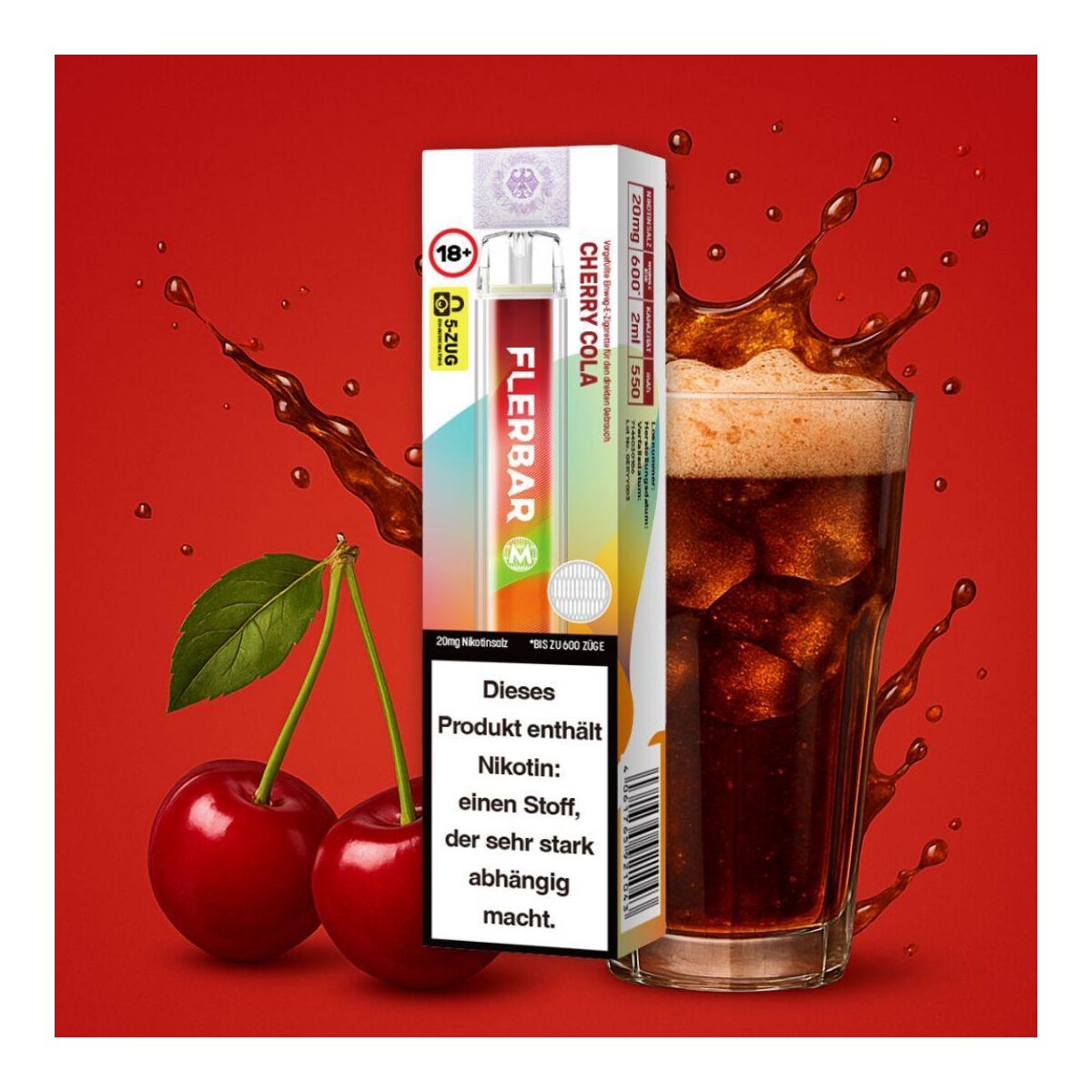 Flerbar M600 Cherry Cola – Fruchtig & Spritzig