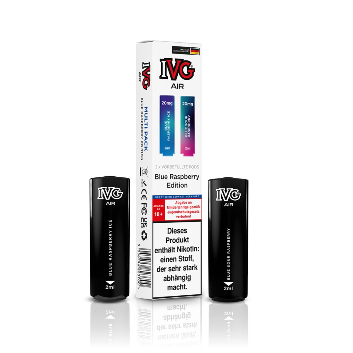 IVG Air 2 in 1 Pods – Blue Raspberry Edition | 20mg Nikotin | 600 Züge