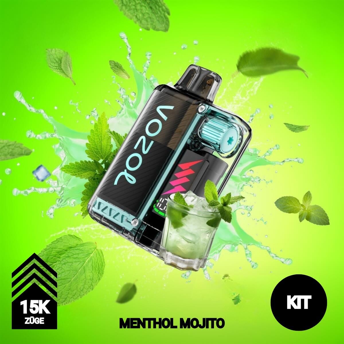 Vozol Vista Plug | KIT | Menthol Moijto | 15.000 Züge | Spritzig & F