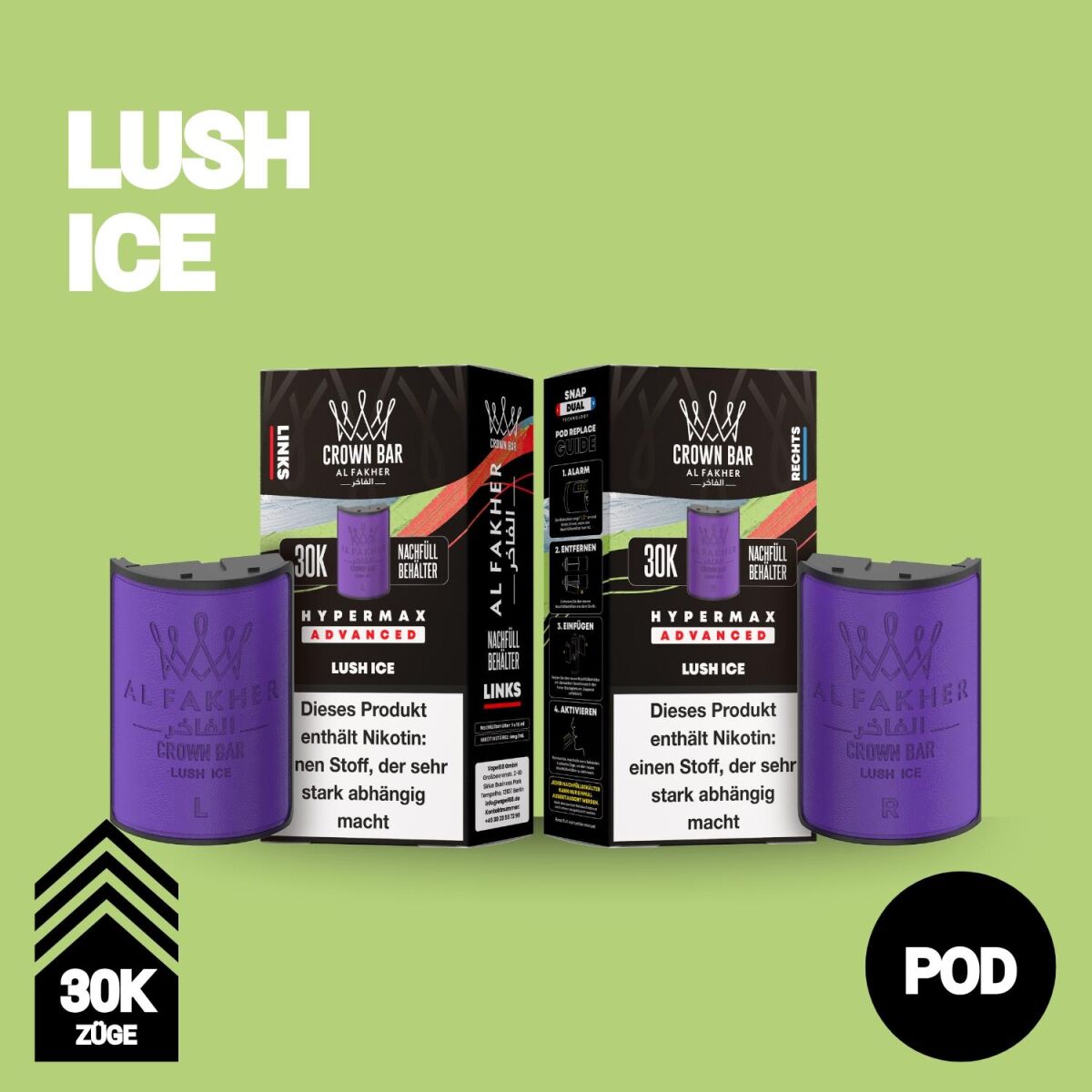 Al Fakher 30K Hypermax Pods Lush Ice – Süß & Kühl