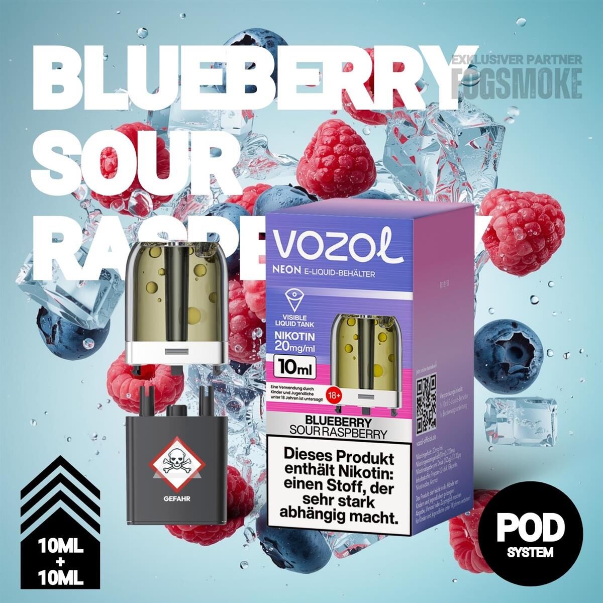 Vozol Neon Plug Max - Blueberry Sour Raspberry Pod | Jetzt kaufen
