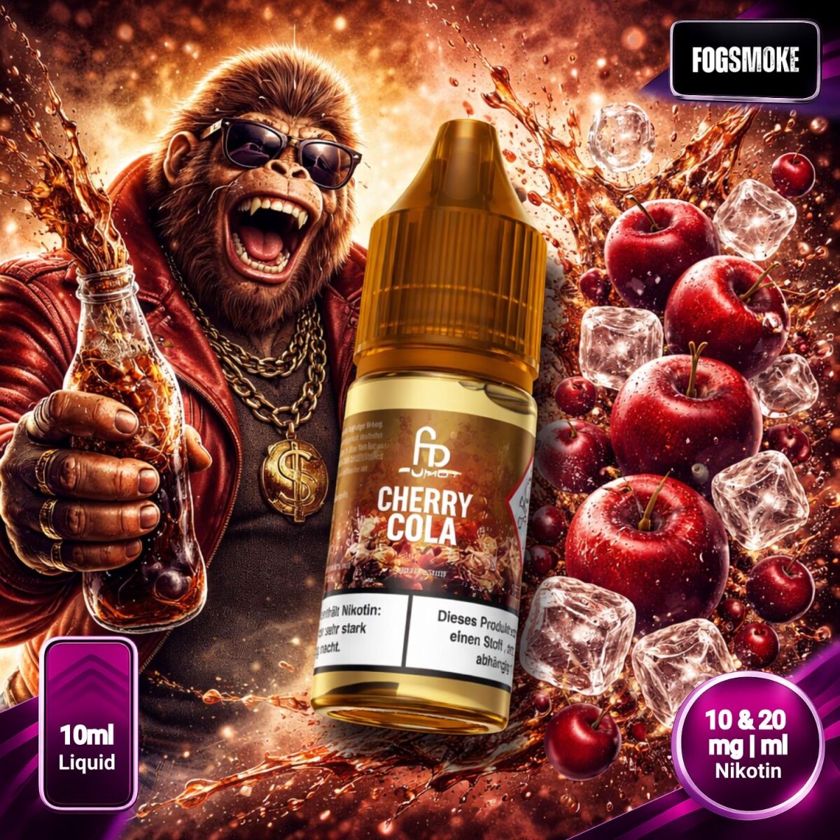 RandM Cherry Cola Liquid 10ml – Echte Cola-Kirsch-Vibes dampfen